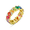 Bowie Multicolor Rainbow Oval and Round Crystals Eternity Band Ring ...