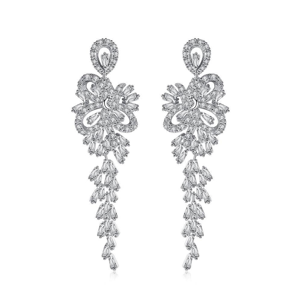 Lamar Crystal Chandelier Leaf Flower Water Drop Statement Earrings ...